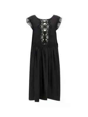 MAURIZIO MYKONOS Lace-insert Ruffled Maxi Dress