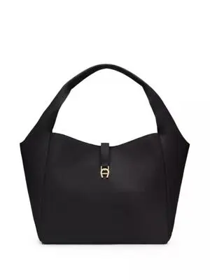 AIGNER Medium Zaira Logo-plaque Tote Bag - Black