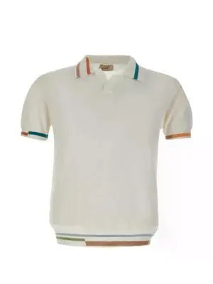 BOB Jeff Stripe-detail Polo Shirt - Neutrals