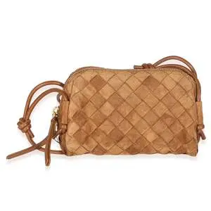Bottega Veneta Bottega Veneta Amber Suede Mini Pouch Tan