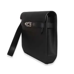 Hermès Epsom Kelly Depeches 25 Clutch With Palladium Hardware