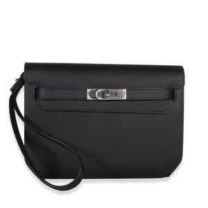 Hermès Epsom Kelly Depeches 25 Clutch With Palladium Hardware