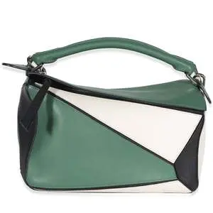 Loewe Multicolor Calfskin Puzzle Bag - Green