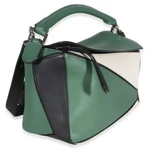 Loewe Multicolor Calfskin Puzzle Bag - Green