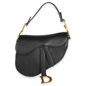 Dior Grained Calfskin Saddle Bag - Black