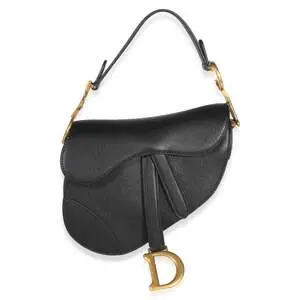 Dior Grained Calfskin Saddle Bag - Black