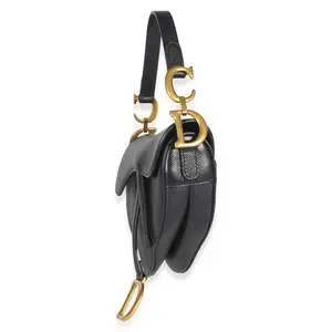Dior Grained Calfskin Saddle Bag - Black