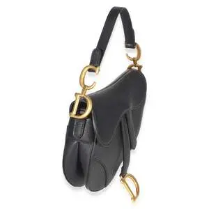 Dior Grained Calfskin Saddle Bag - Black