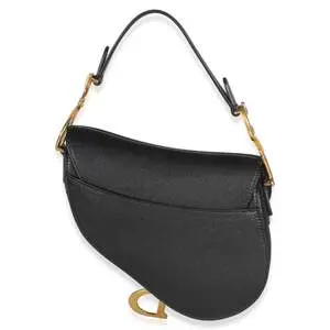 Dior Grained Calfskin Saddle Bag - Black