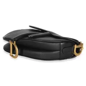 Dior Grained Calfskin Saddle Bag - Black