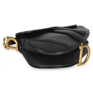 Dior Grained Calfskin Saddle Bag - Black