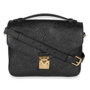 LOUIS VUITTON Monogram Empreinte Pochette Metis Shoulder Bag - Black
