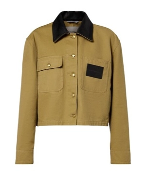 Balenciaga Cropped Leather-trimmed Cotton Jacket