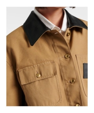 Balenciaga Cropped Leather-trimmed Cotton Jacket