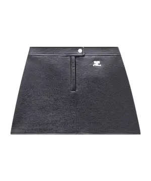 COURREGES Courrèges Reedition Logo Patch Mini Skirt - Black