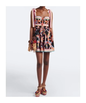Dolce & Gabbana Printed Woven Platform Sandals