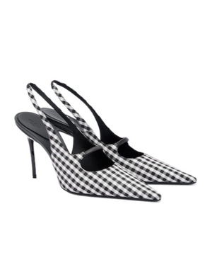 Alaïa Drop Gingham Slingback Pumps