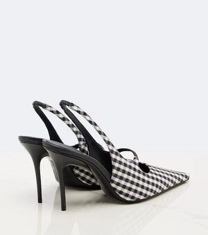 Alaïa Drop Gingham Slingback Pumps