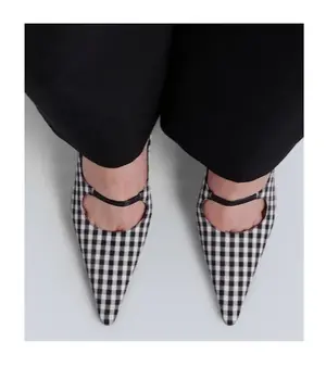 Alaïa Drop Gingham Slingback Pumps