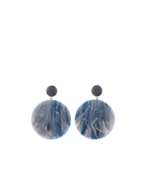 Emporio Armani Marbled-effect Drop Earrings - Blue