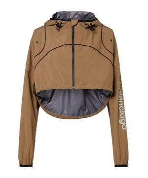 Balenciaga Cropped Taffeta Jacket - Brown
