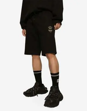 Dolce & Gabbana Motif Embroidered Jersey Jogging Shorts