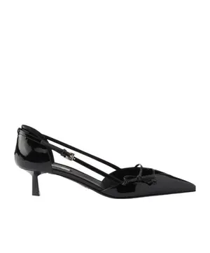Prada Open Side Patent Leather Pumps - Black