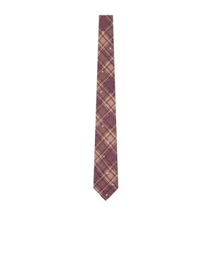 VIVIENNE WESTWOOD Tartan Jacquard Tie - Brown