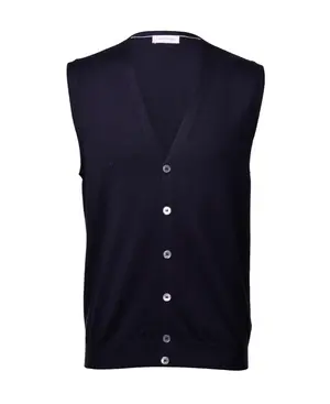 GRAN SASSO V-neck Knitted Vest - Black