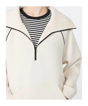 Max Mara Ballata Half-zip Contrast-piping Sweatshirt