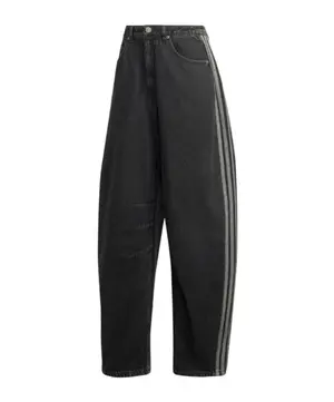 ADIDAS ORIGINALS High Rise Barrel Jeans - Pure Black