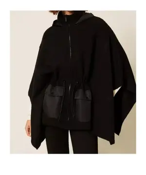 TWINSET Hooded Knitted Cape