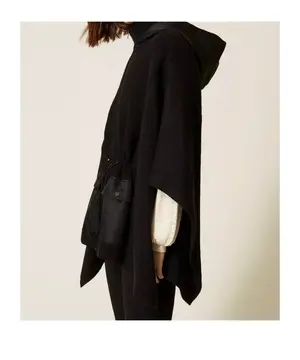 TWINSET Hooded Knitted Cape