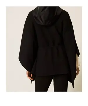 TWINSET Hooded Knitted Cape
