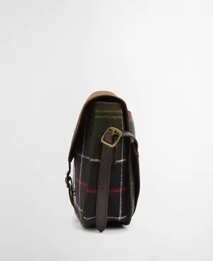 Barbour Logo Debossed Checked Satchel Bag