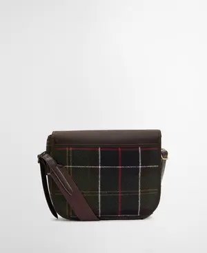 Barbour Logo Debossed Checked Satchel Bag