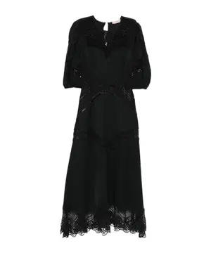 TWINSET Crew-neck Midi Dress - Black