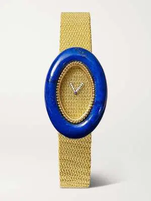 STEPHANIE WINDSOR Audemars Piguet Vintage 1970s Hand-wound 18-karat Lapis Lazuli And Diamond Case Watch - Gold