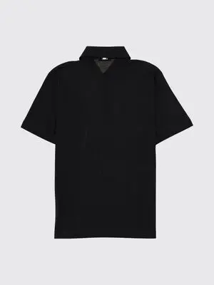 Herno Short-sleeve Cotton Polo Shirt With Three-button Placket - Black