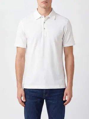 Herno Short-sleeve Cotton Polo Shirt With Three-button Placket White