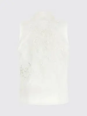 PAROSH Sleeveless Shirt With Floral Embroidery