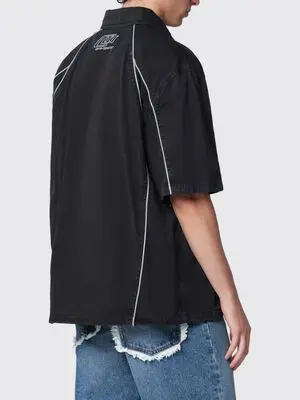 Off-White Relaxed Fit Short-sleeved Cotton Shirt With Contrast Trims