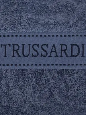 TRUSSARDI Set Of 2 Jacquard Logo Cotton Terry Towels - Avion