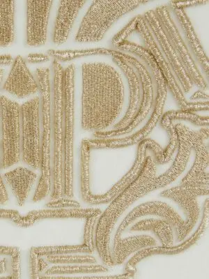 Philipp Plein Embellished Cushion With Fringe Trim