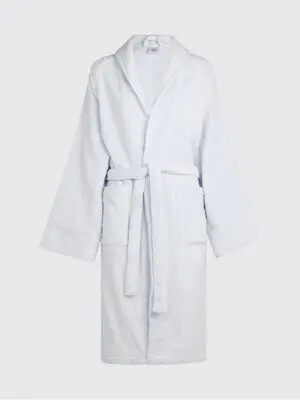 BELLORA Fiocco Shawl Collar Bathrobe In 400 Gsm Cotton Terry Gnawed Blue