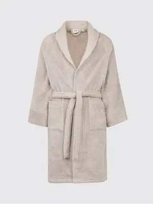 BELLORA Fiocco Shawl Collar Bathrobe In 400 Gsm Cotton Terry Grey