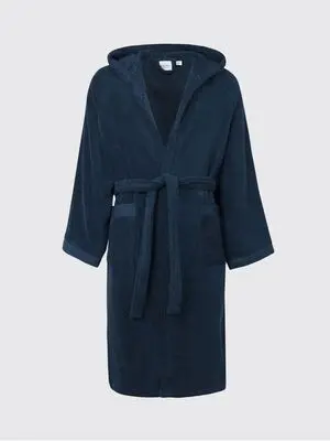 BELLORA Fiocco Hooded Bathrobe In 400 Gsm Cotton Terry - Blue