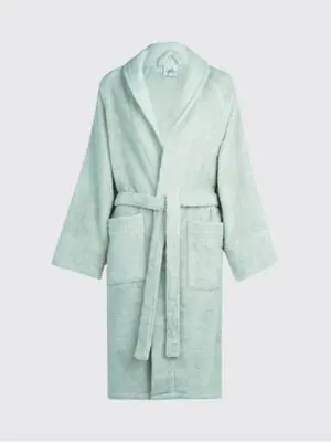 BELLORA Fiocco Hooded Bathrobe In 400 Gsm Cotton Terry - Green