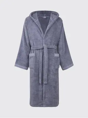 BELLORA Fiocco Hooded Bathrobe In 400 Gsm Cotton Terry - Avion