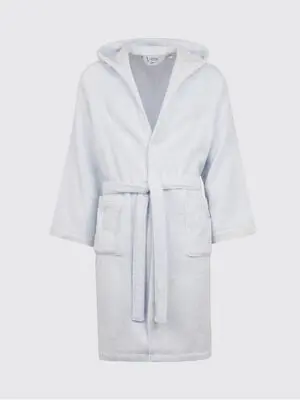 BELLORA Fiocco Hooded Bathrobe In 400 Gsm Cotton Terry - Gnawed Blue